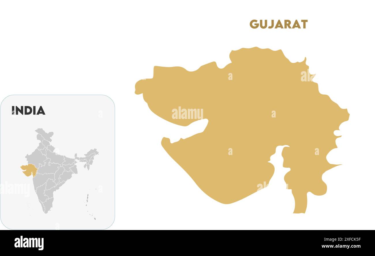 Gujarat State Map1, State of India, Republic of India, government ...