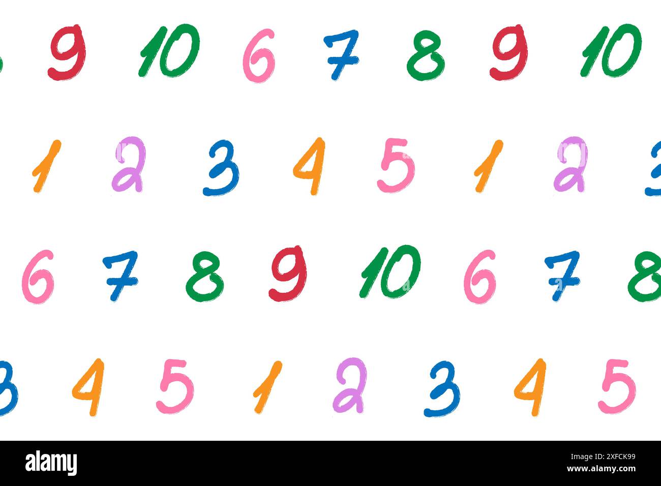 Mathematical bright pattern for children. Colorful numbers for seamless ...