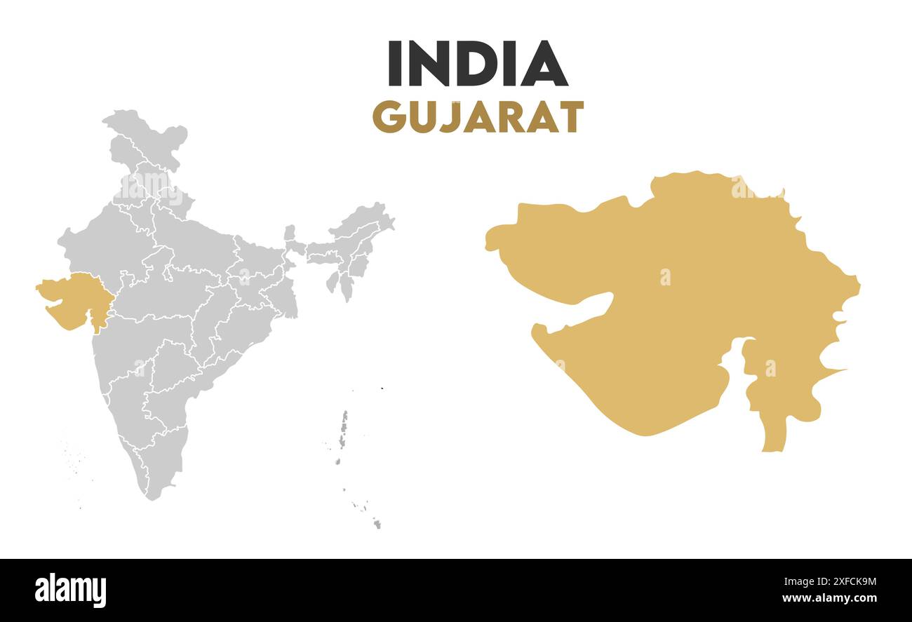 Gujarat Map graphic1, State of India, Republic of India, government ...