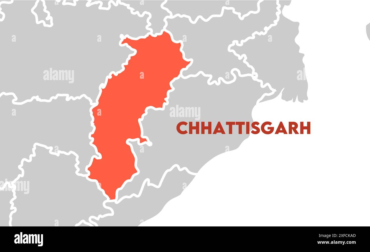 Chhattisgarh Map highlighted1, State of India, Republic of India ...