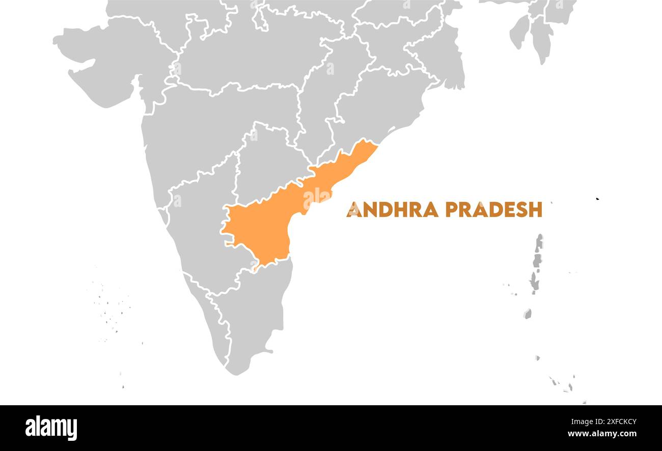 Andhra Pradesh map on focus1, State of India, Republic of India ...