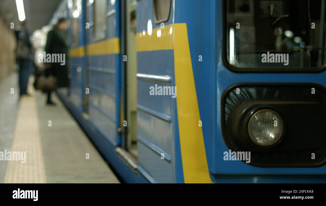 Dispatch of the train at the metro station. Convenient public transport ...