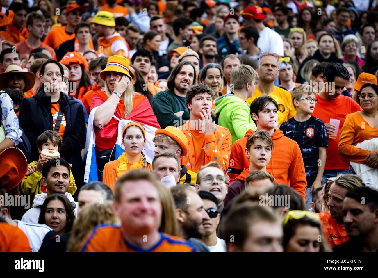 MUNICH - Dutch fans watch the eighth final match at the European ...