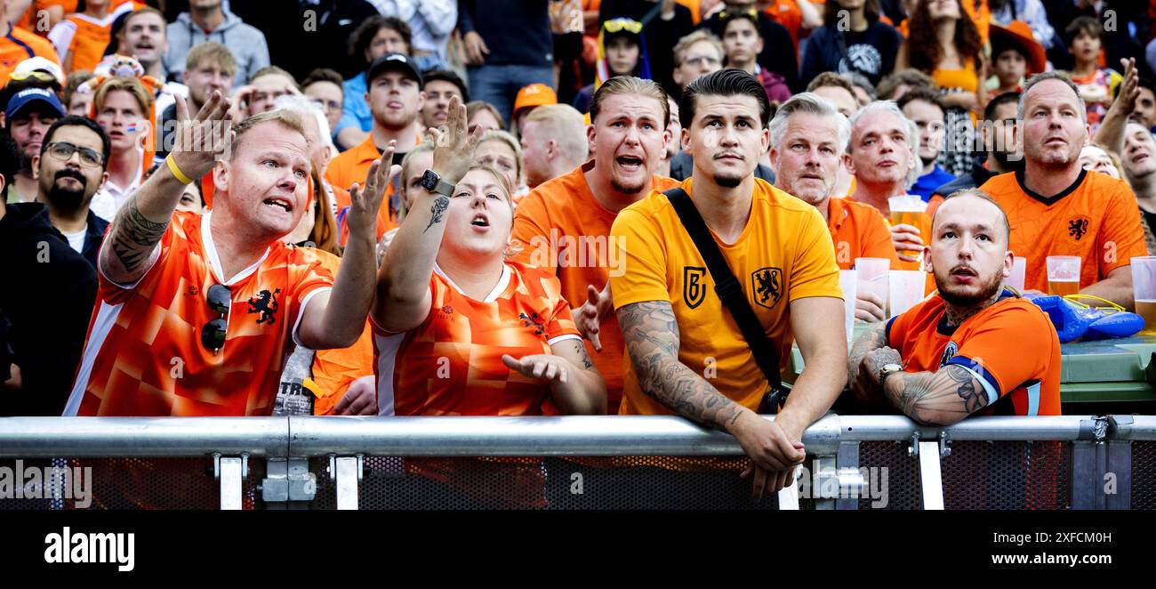 MUNICH - Dutch fans watch the eighth final match at the European ...