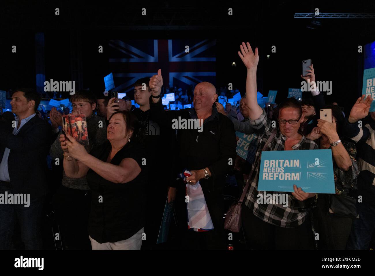 Supporters attending the 'Rally for Reform' at Birmingham NEC, Reform ...