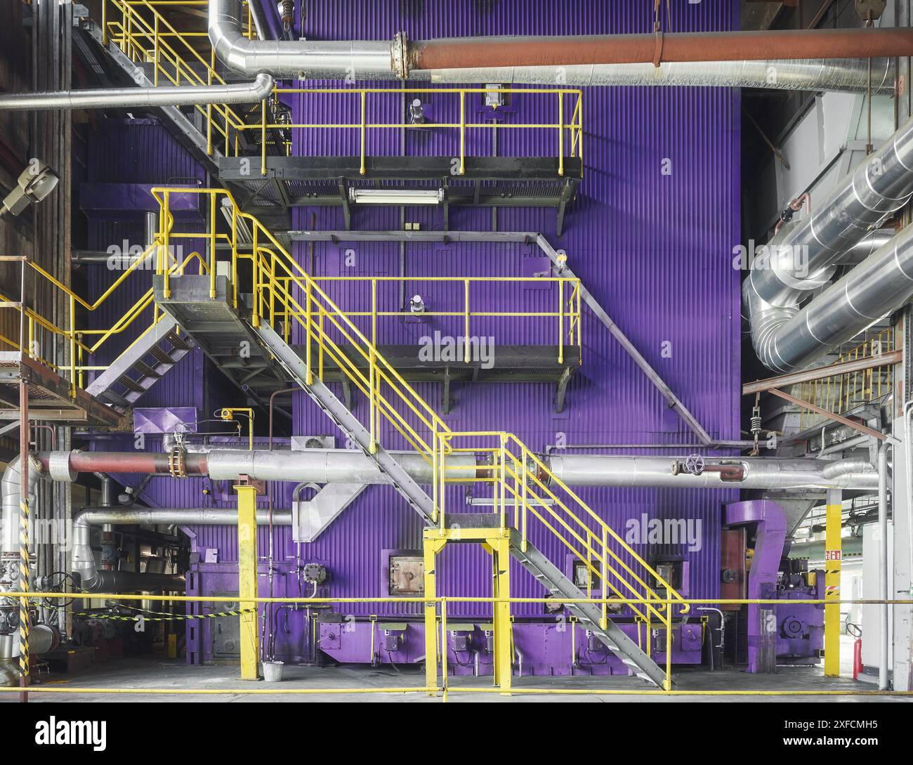 Interior of an old coal fired heating plant supplying heat to a ...
