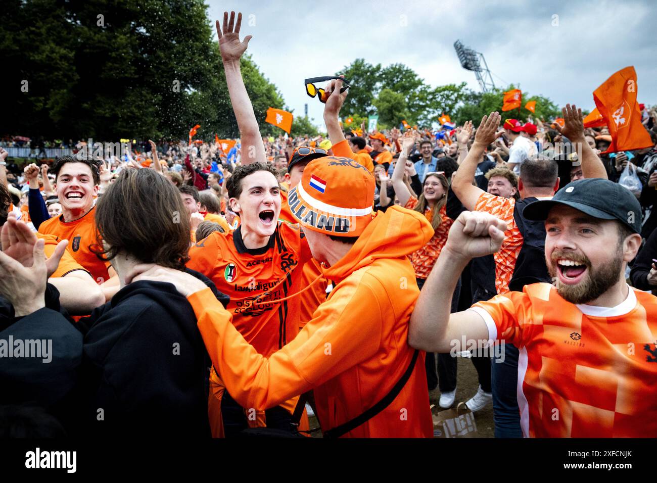 MUNICH - Dutch fans watch the eighth final match at the European ...
