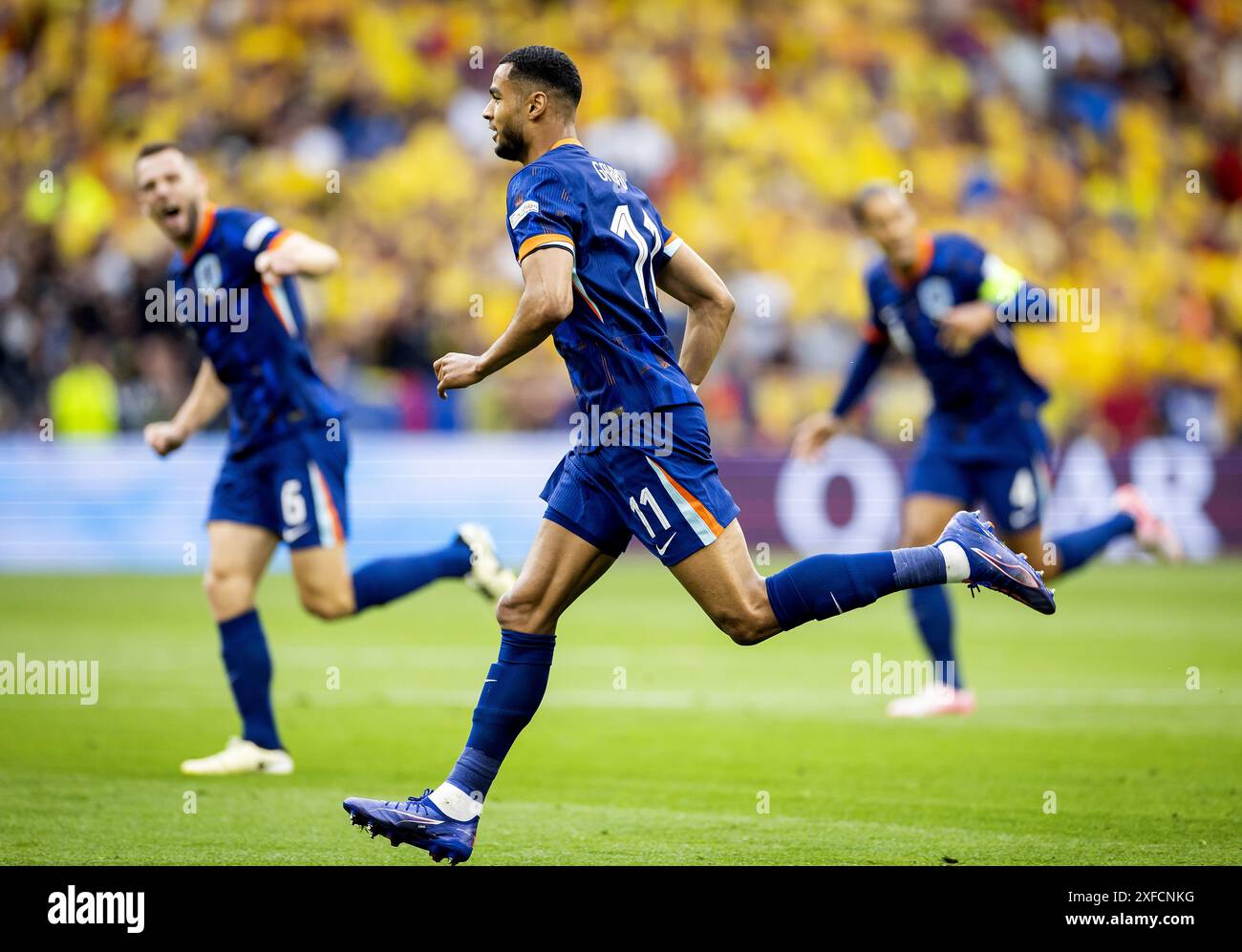 MUNICH - Cody Gakpo celebrates the 1-0 during the UEFA EURO 2024 round ...