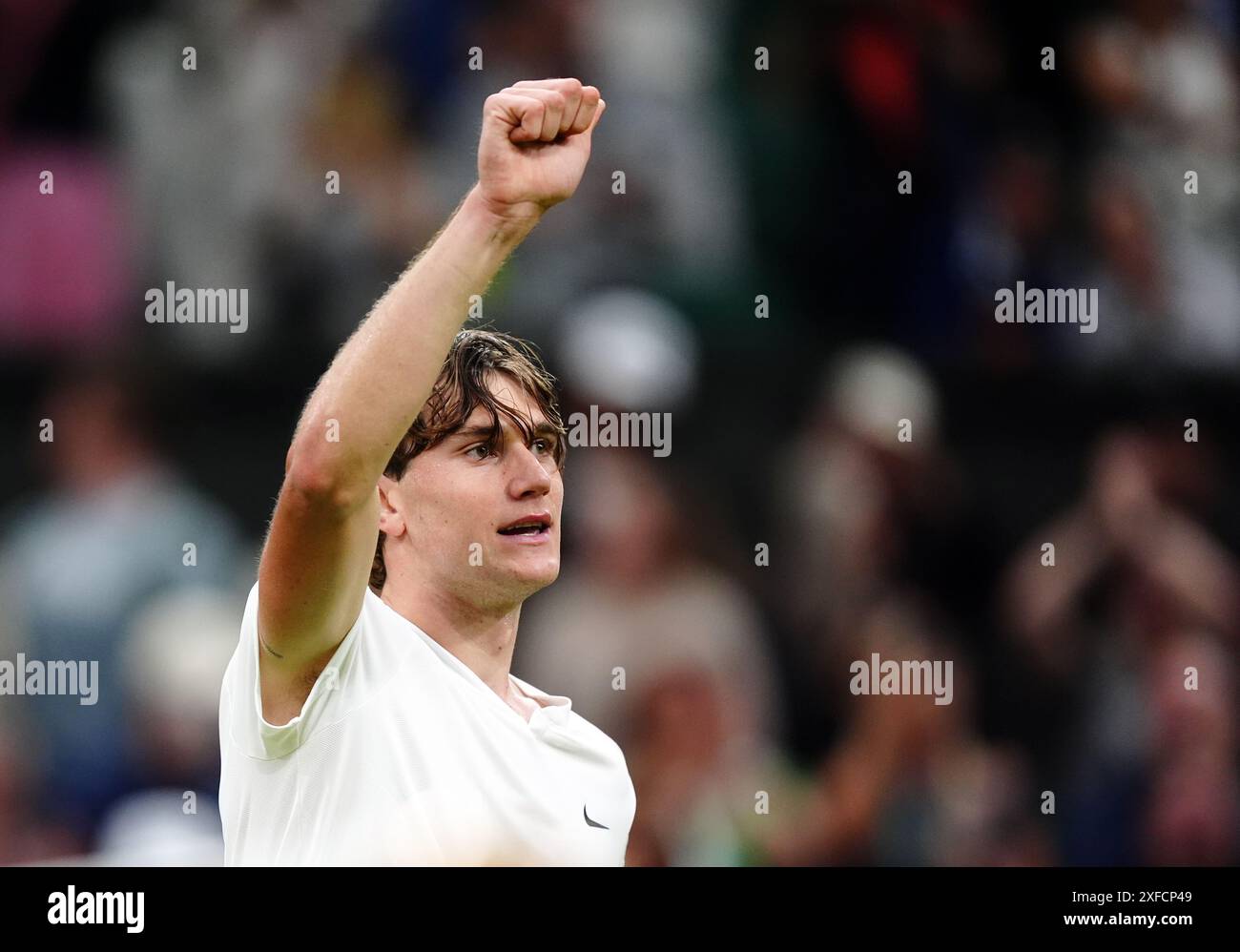 Jack Draper celebrates his victory over Elias Ymer on day two of the ...
