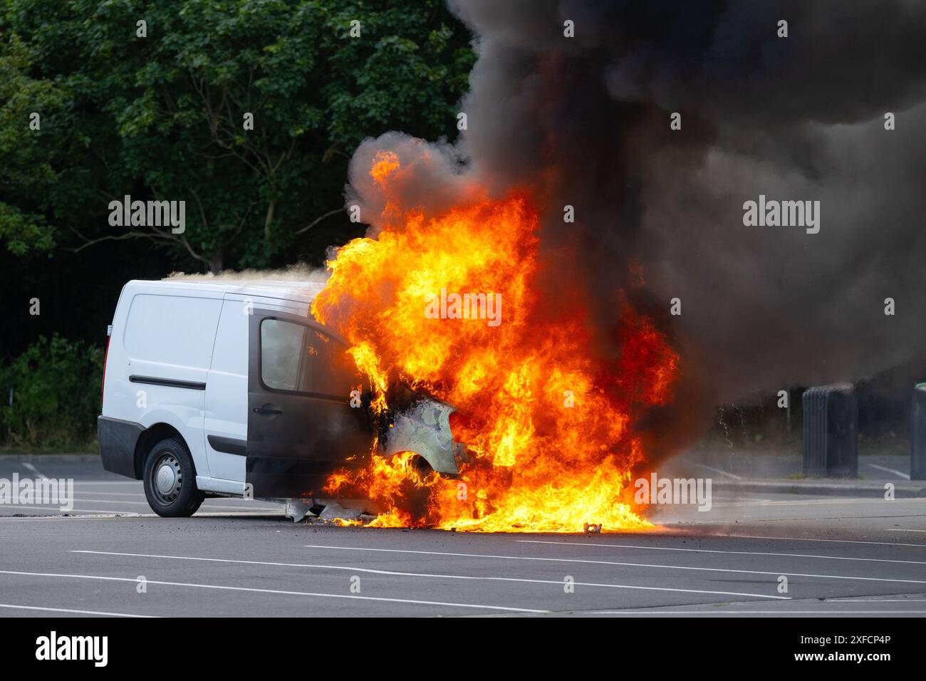Van fire at Sedgemoor Services on the M5 southbound motorway in ...