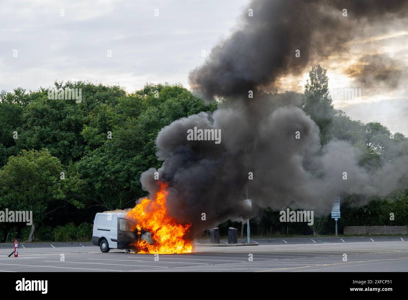 Van fire at Sedgemoor Services on the M5 southbound motorway in ...