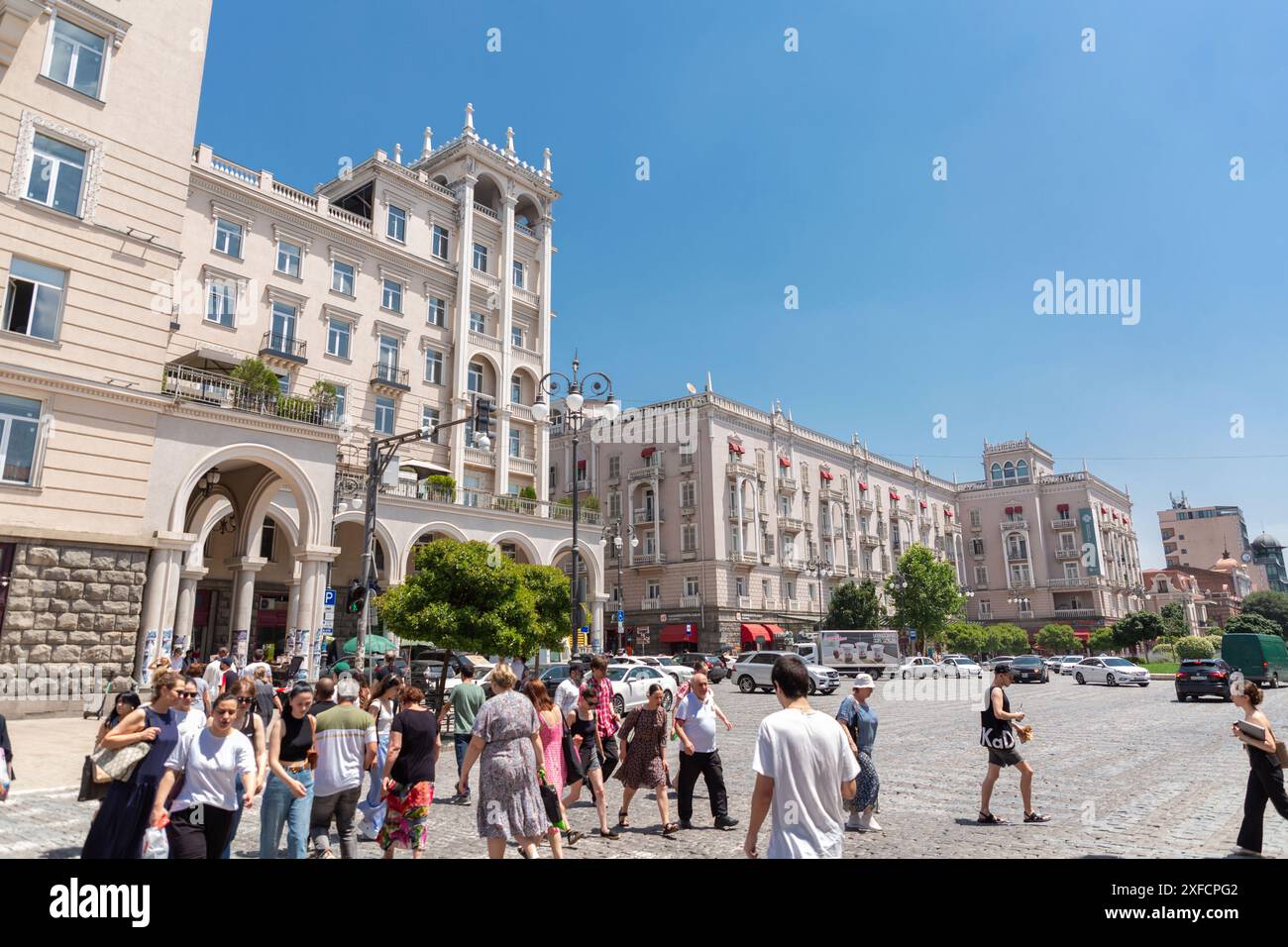Tbilisi, Georgia - 17 JUNE, 2024: Marjanishvili Square is a major ...