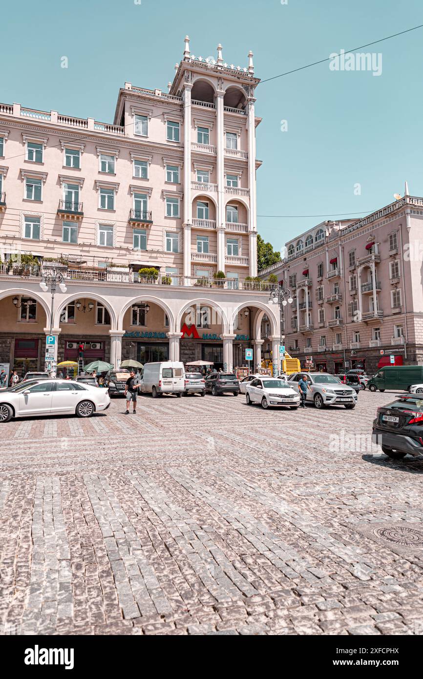 Tbilisi, Georgia - 17 JUNE, 2024: Marjanishvili Square is a major ...
