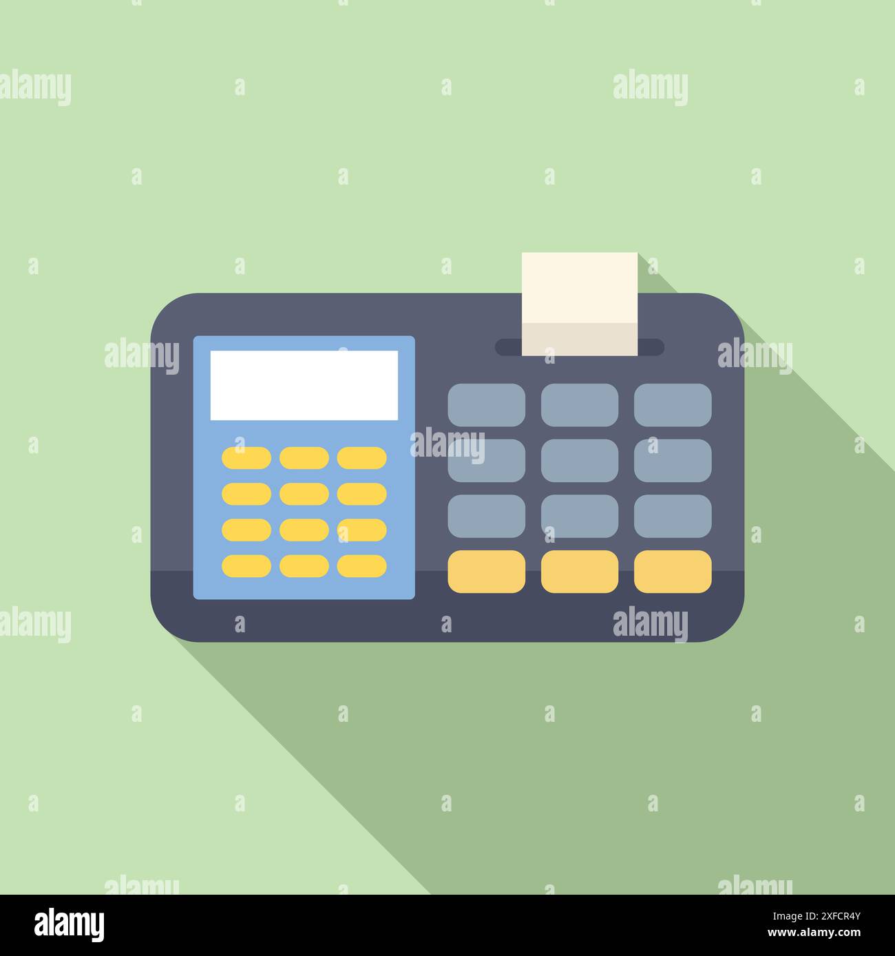 Electronic cash register with buttons and thermal paper roll for ...