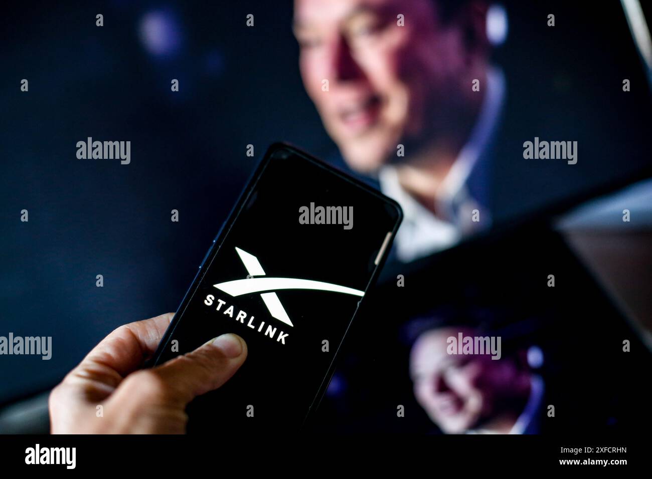 London, UK. 02nd July, 2024. In this photo illustration, the Starlink ...