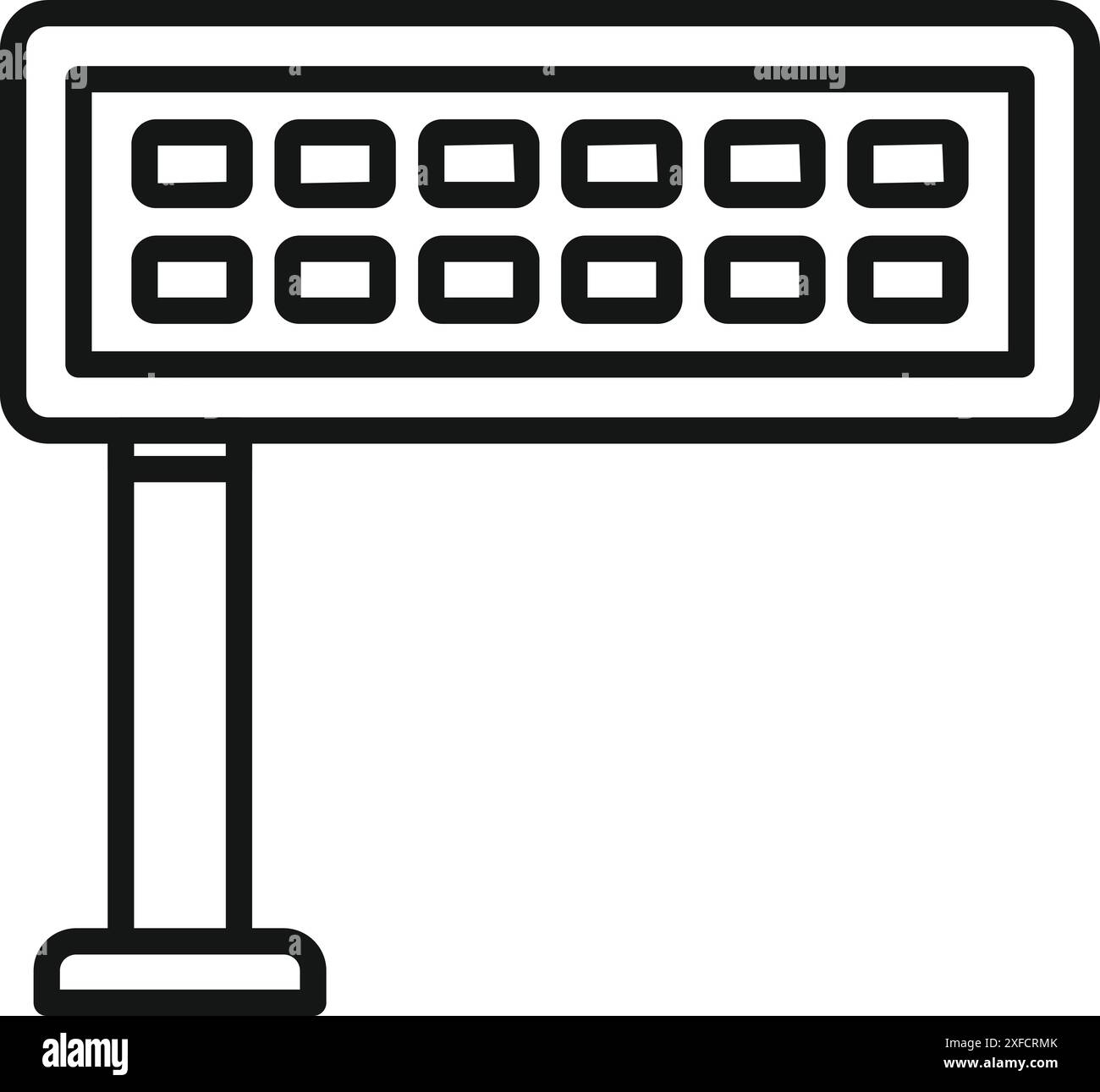 This icon represents a billboard standing tall in a bustling urban ...