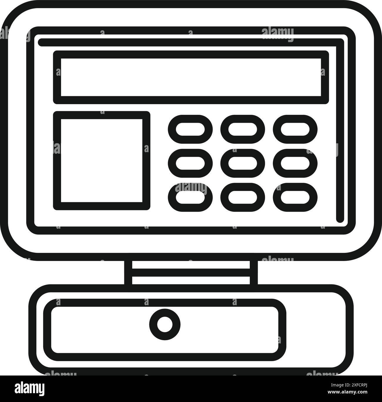 Line art style icon of a pos terminal accepting a payment Stock Vector Image & Art - Alamy