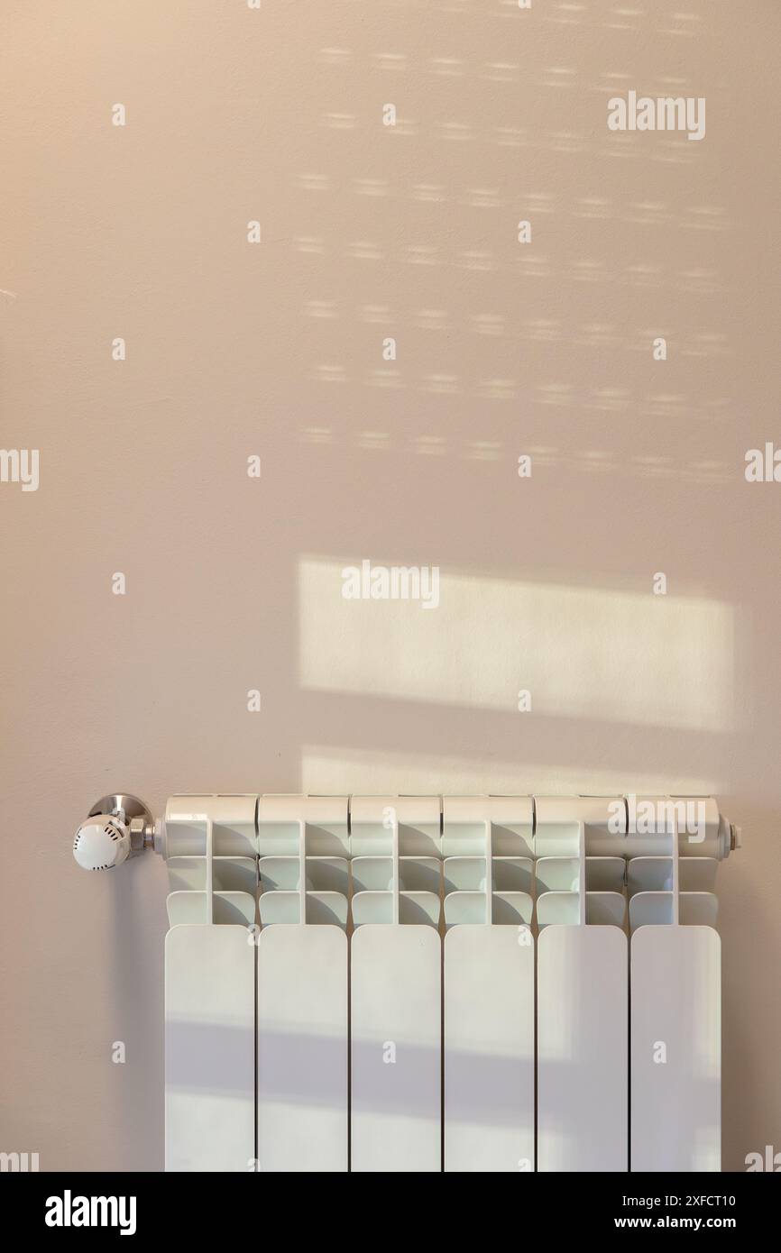 Warm sunlight filters through a window, casting soft shadows on a wall ...