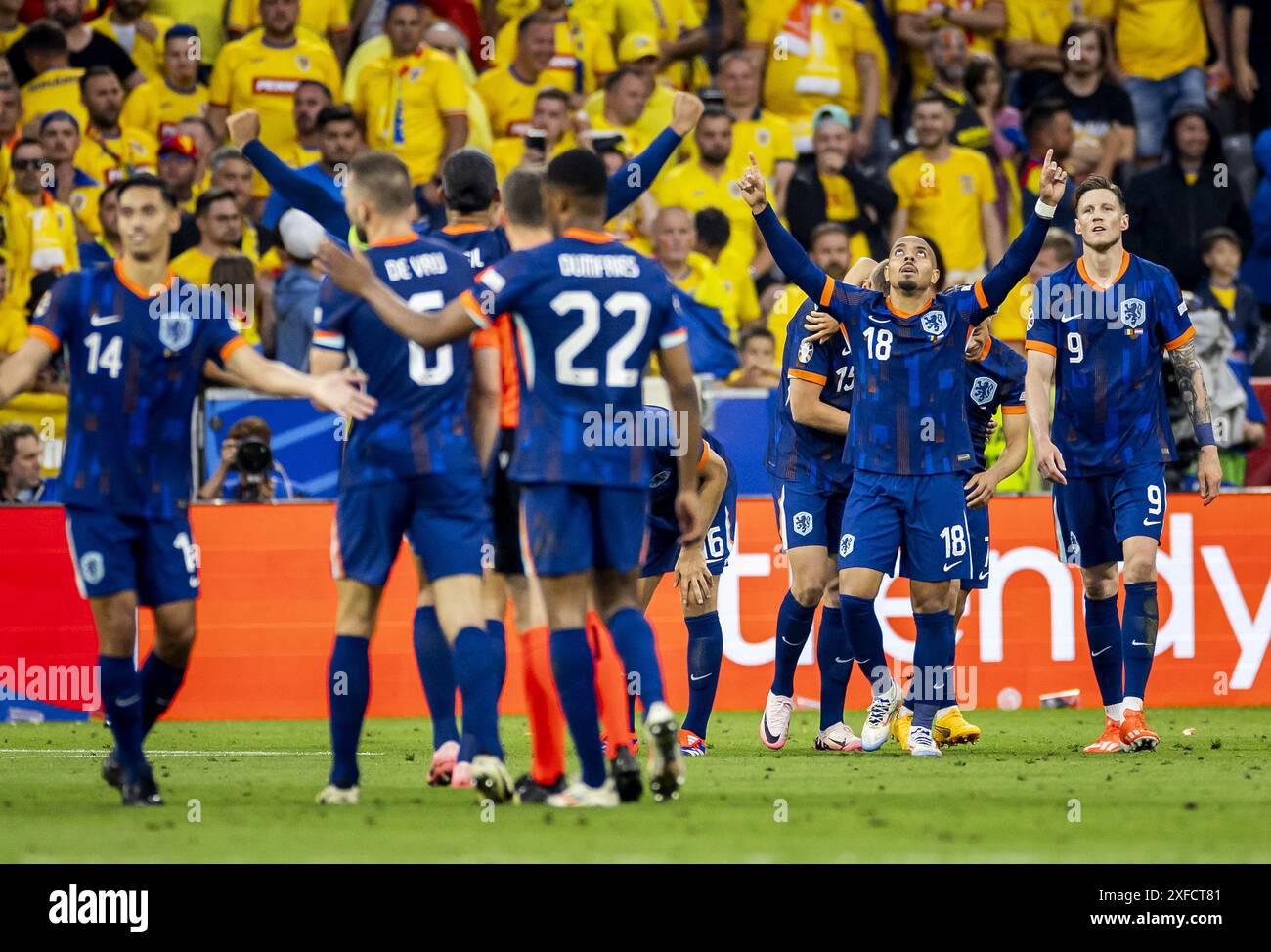 MUNICH - Donyell Malen of Holland celebrates his 0-3 against Romania ...