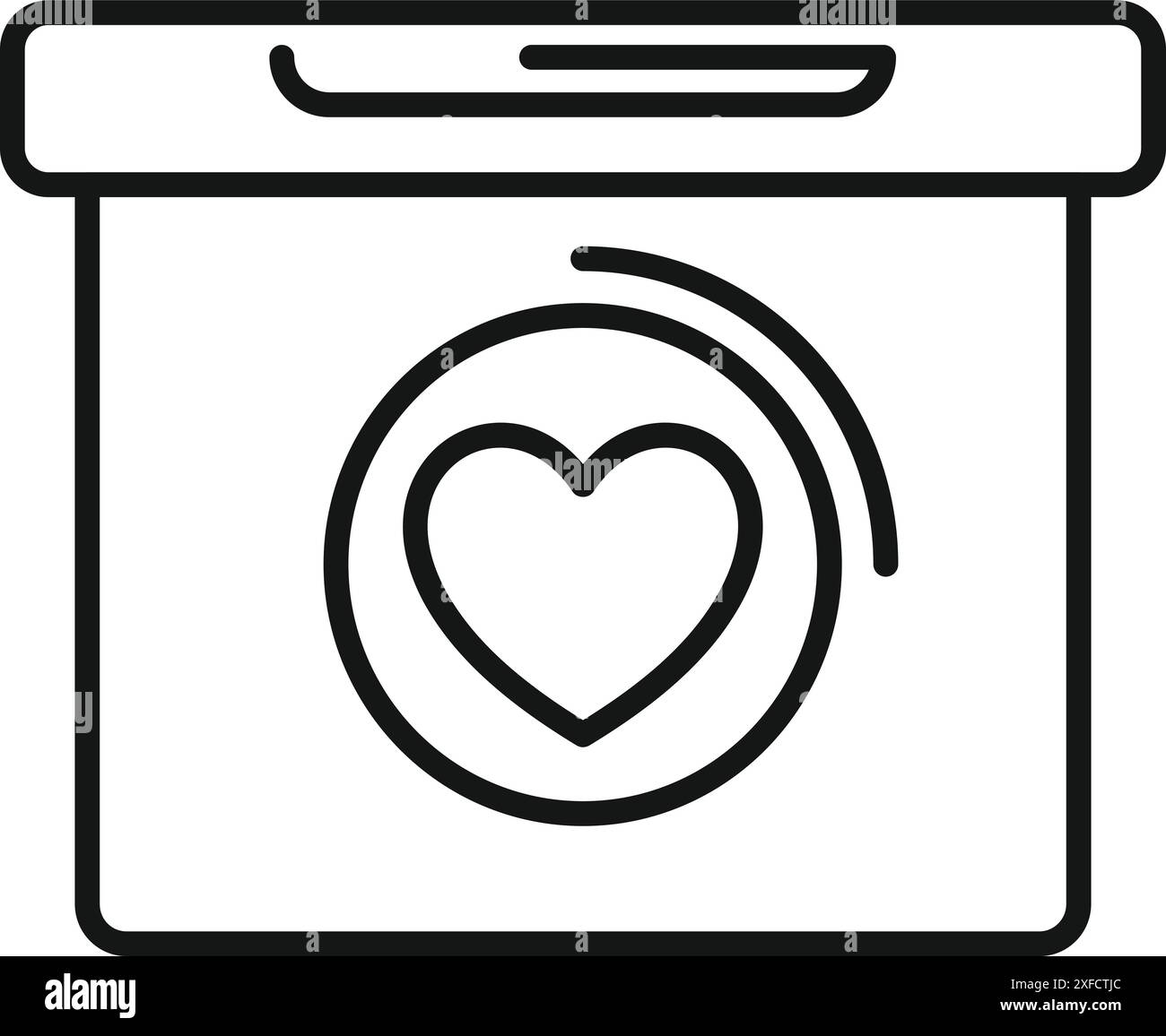 Simple line art design of a donation box featuring a heart, symbolizing ...