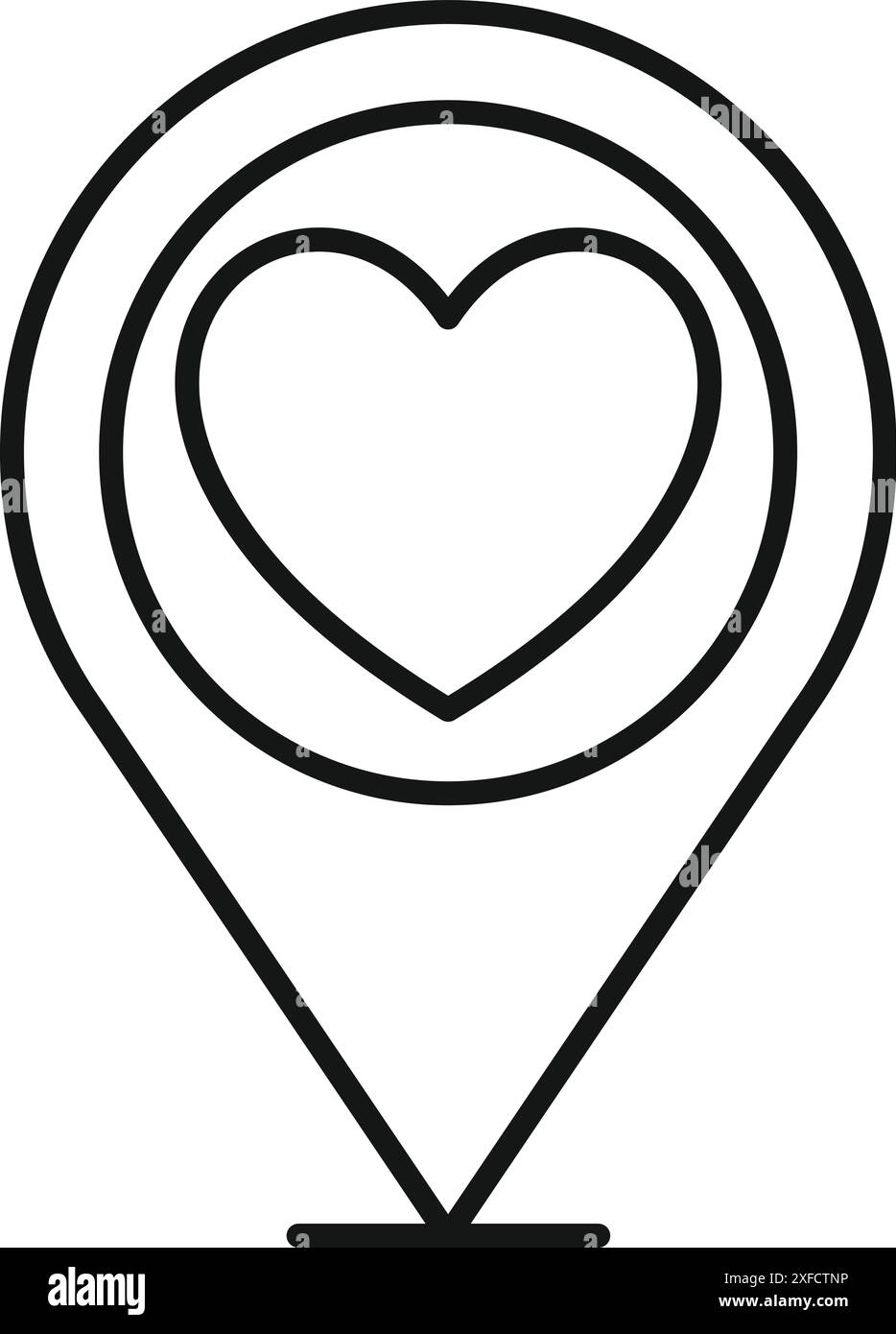 Location pin pointing a place for love with a heart shape inside Stock ...