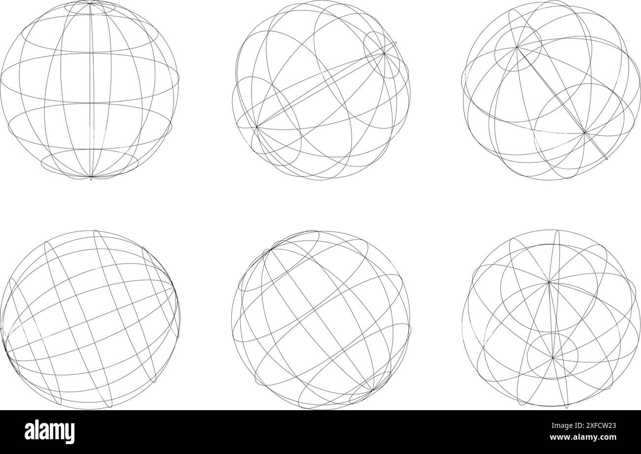 Globe grid spheres. 3D spheres wireframe. Vector illustration Stock Vector Image & Art - Alamy