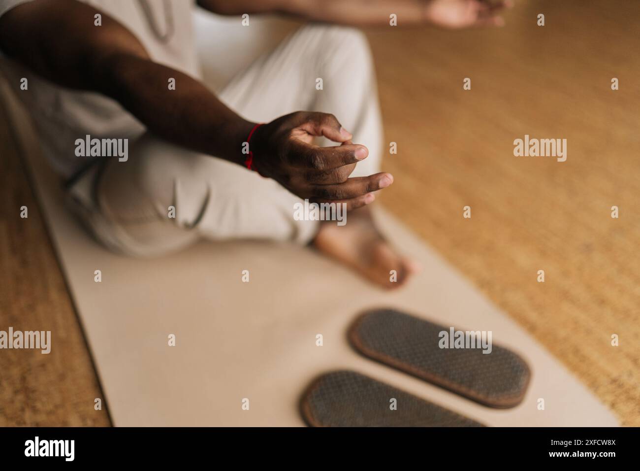 African man meditating close hi-res stock photography and images - Alamy