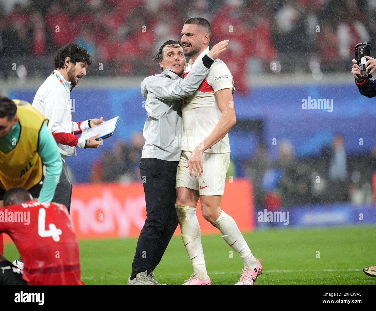 Turkey manager Vincenzo Montella congratulates Turkey's Merih Demiral ...