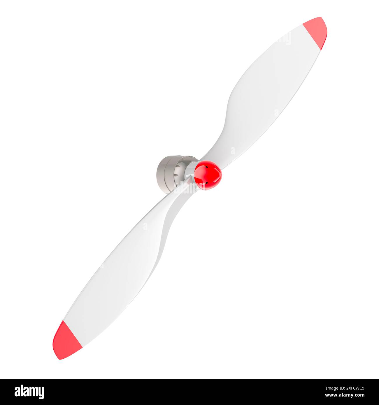 White airplane propeller with 2 blades, 3D rendering isolated on white ...