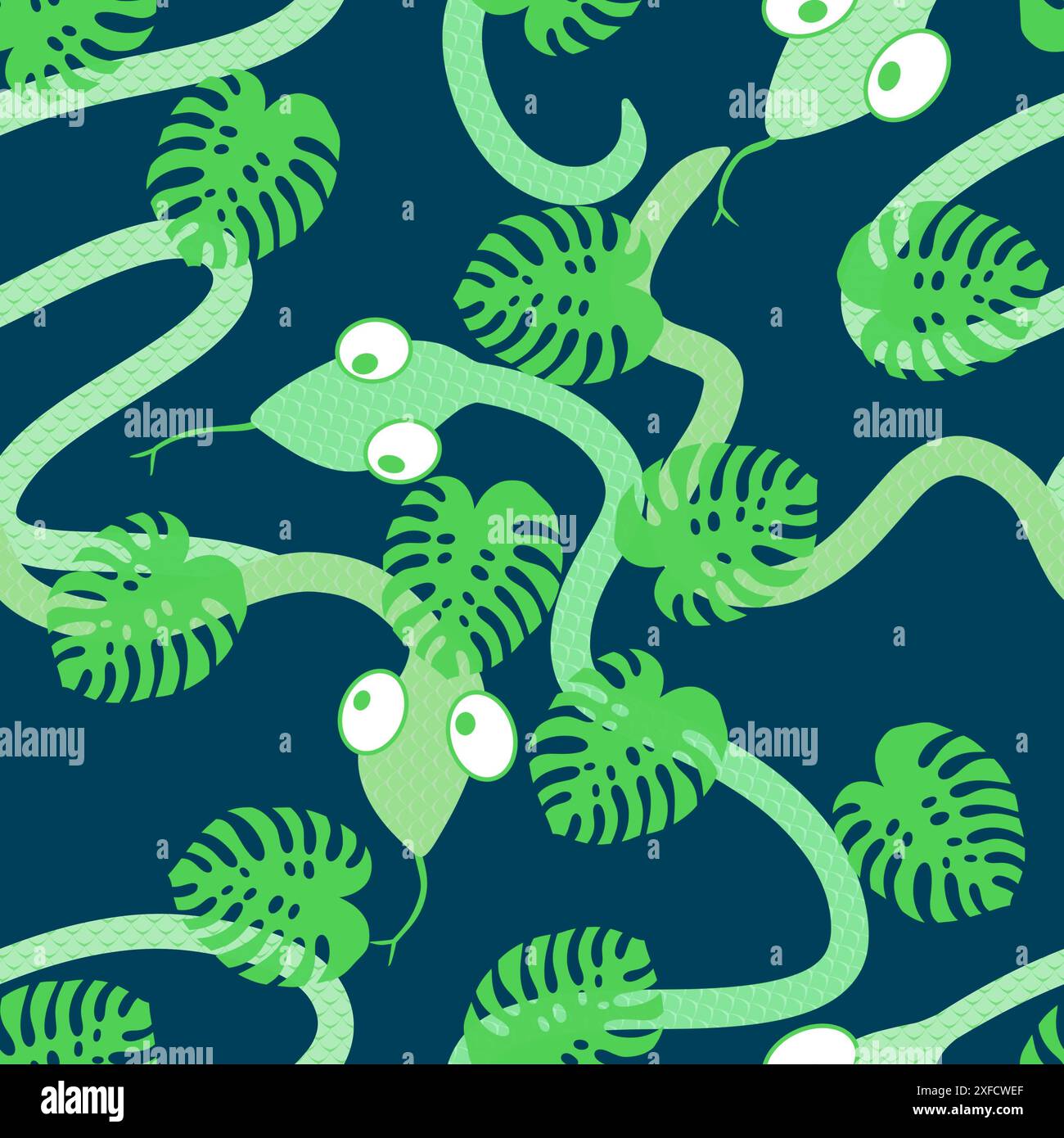 Summer cartoon animals seamless snake pattern for wrapping paper and ...