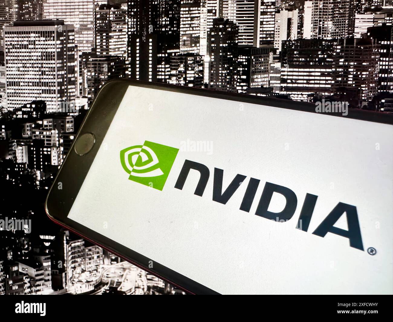 San Francisco, California, USA. 2nd July, 2024. NVIDIA logo with the ...