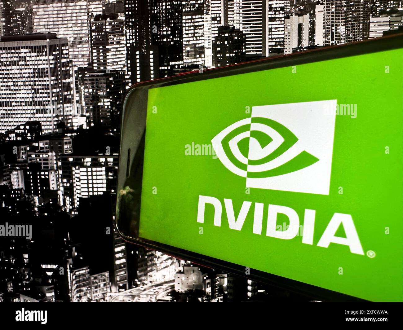 San Francisco, California, USA. 2nd July, 2024. NVIDIA logo with the ...