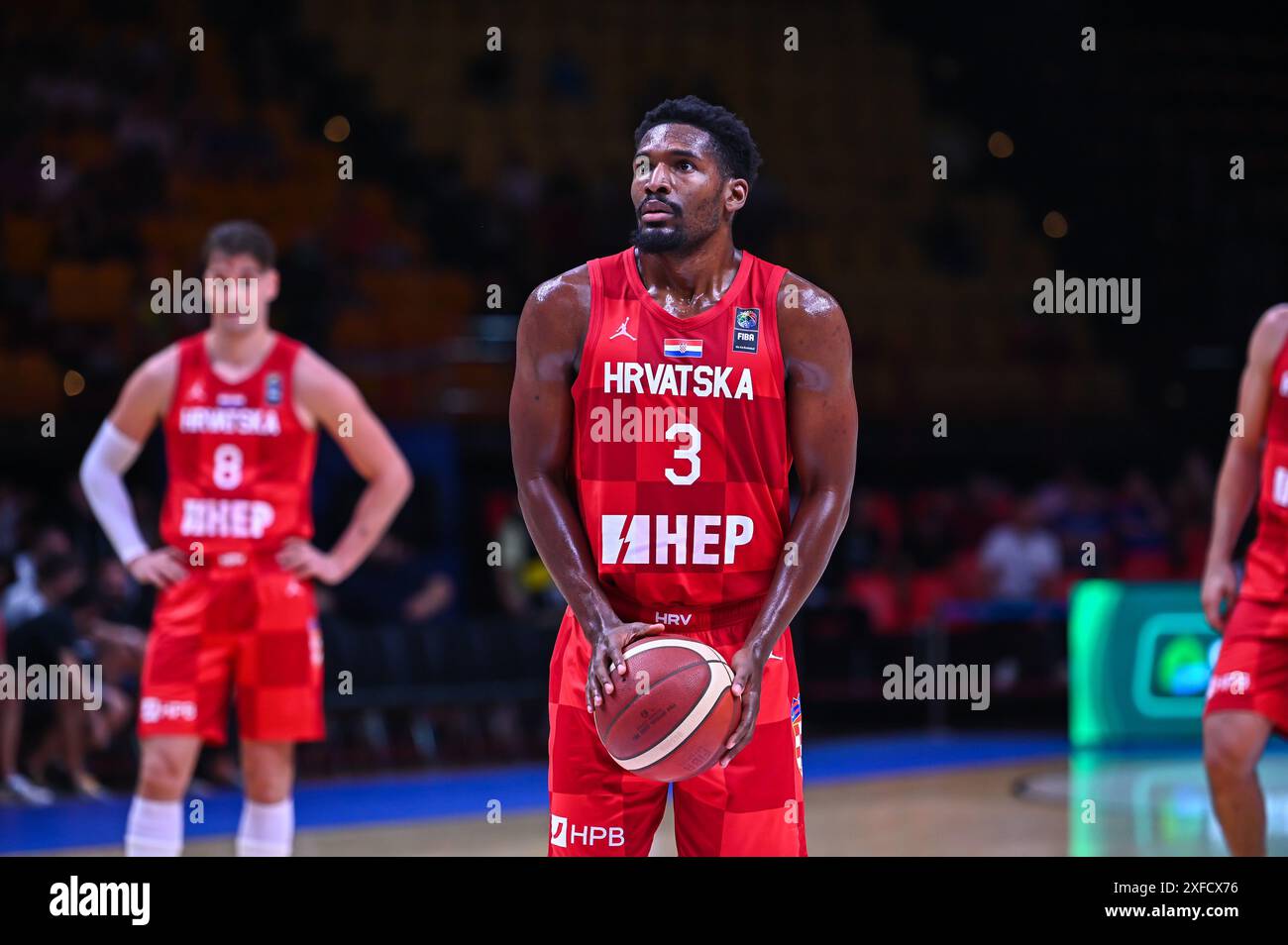3 Jaleen Smith of Croatia is playing during the FIBA Olympic Qualifying ...