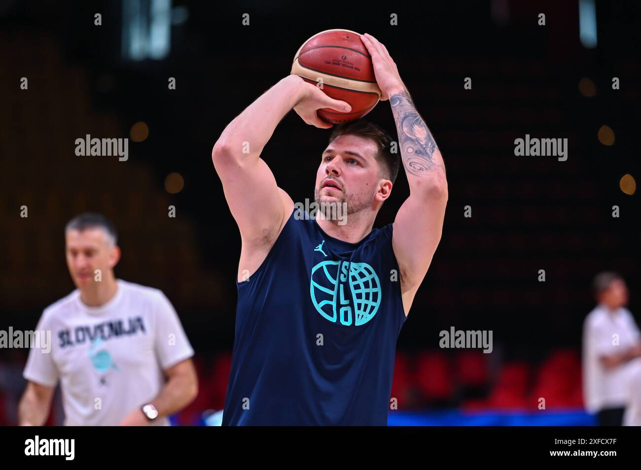77 Luka Doncic of Slovenia is playing during the FIBA Olympic ...