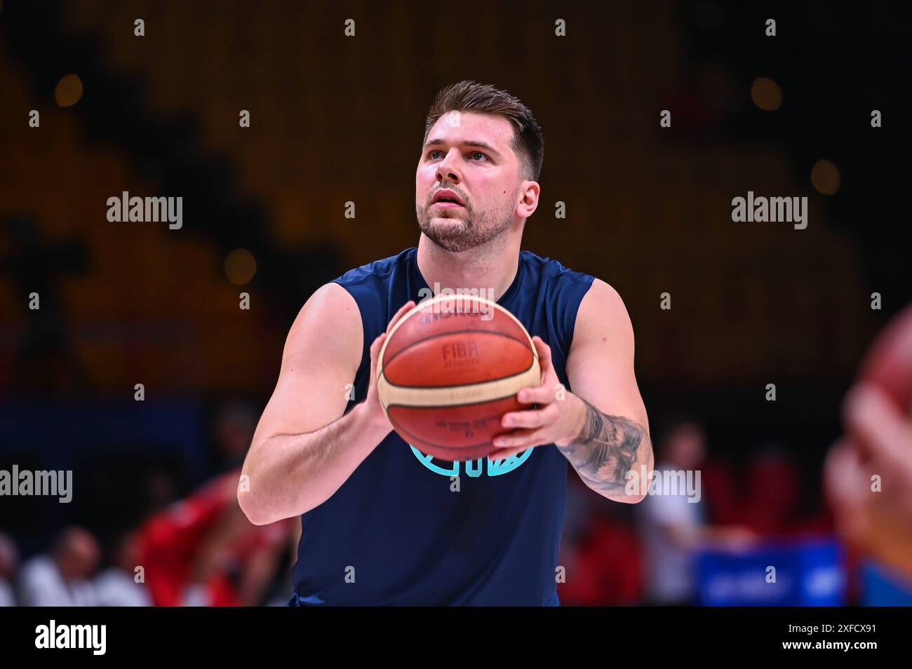 77 Luka Doncic of Slovenia is playing during the FIBA Olympic ...