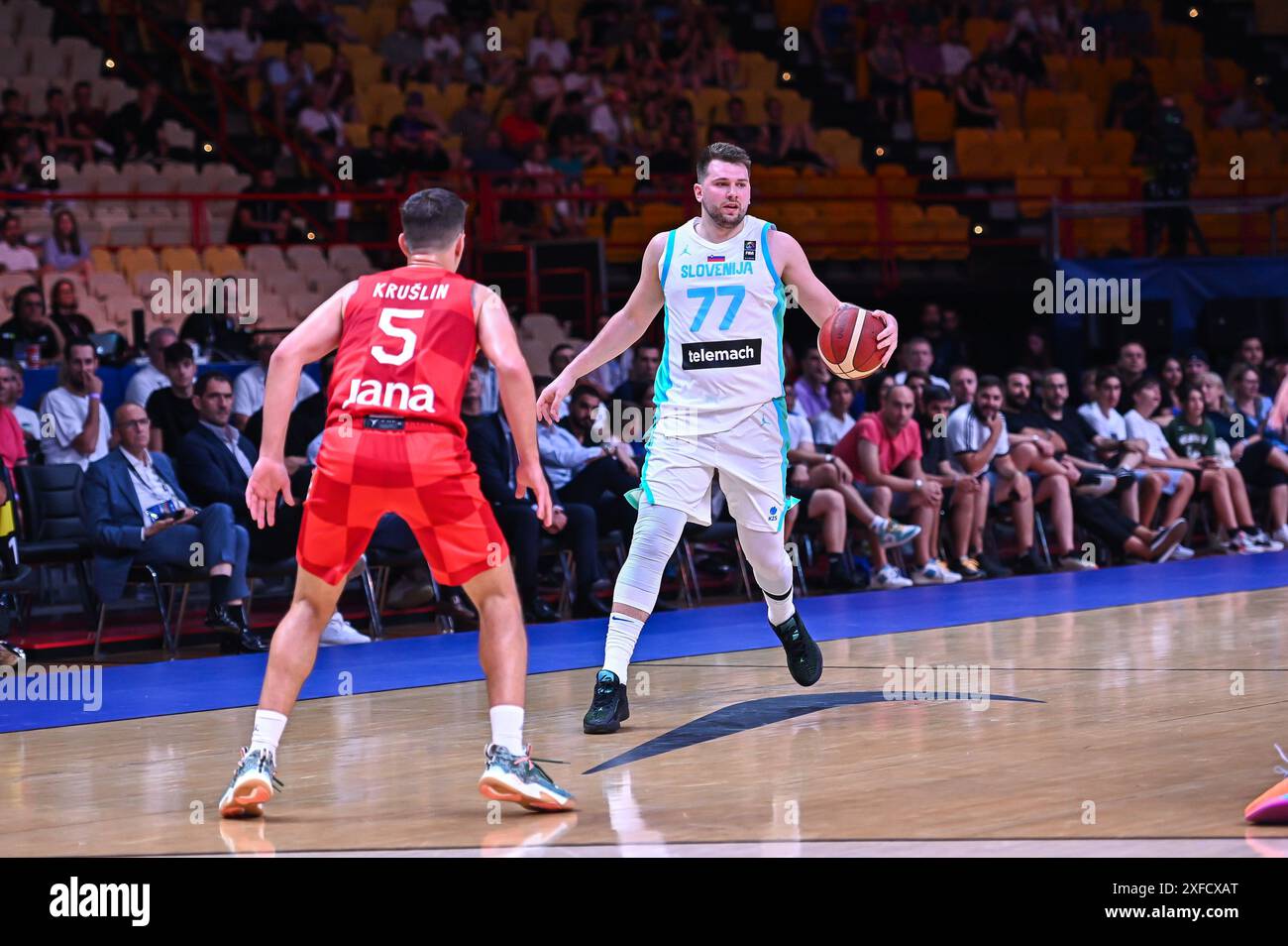 77 Luka Doncic of Slovenia is playing during the FIBA Olympic ...
