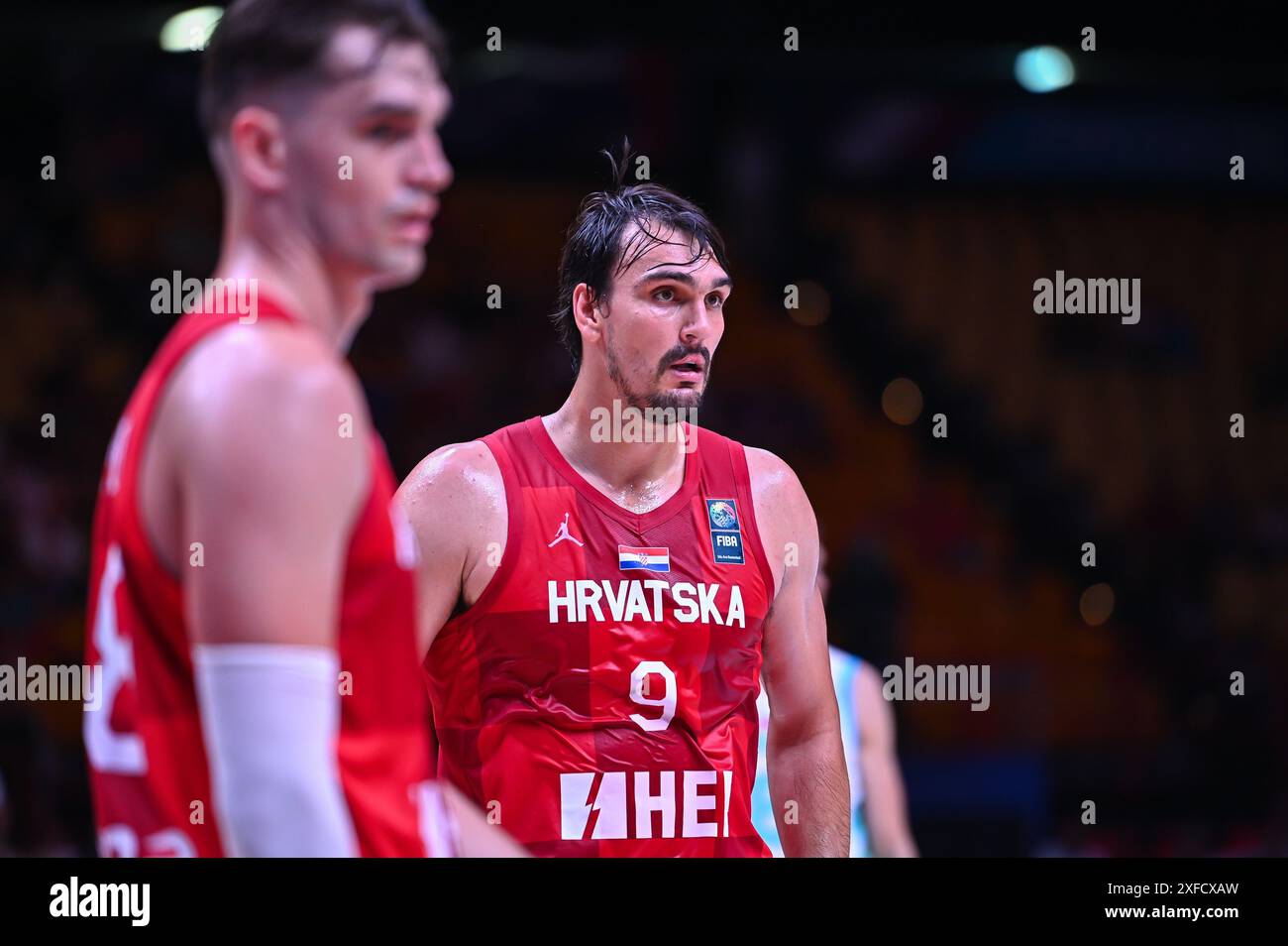 9 Dario Saric of Croatia is playing during the FIBA Olympic Qualifying ...