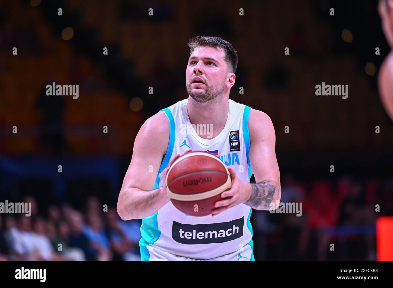 77 Luka Doncic of Slovenia is playing during the FIBA Olympic ...