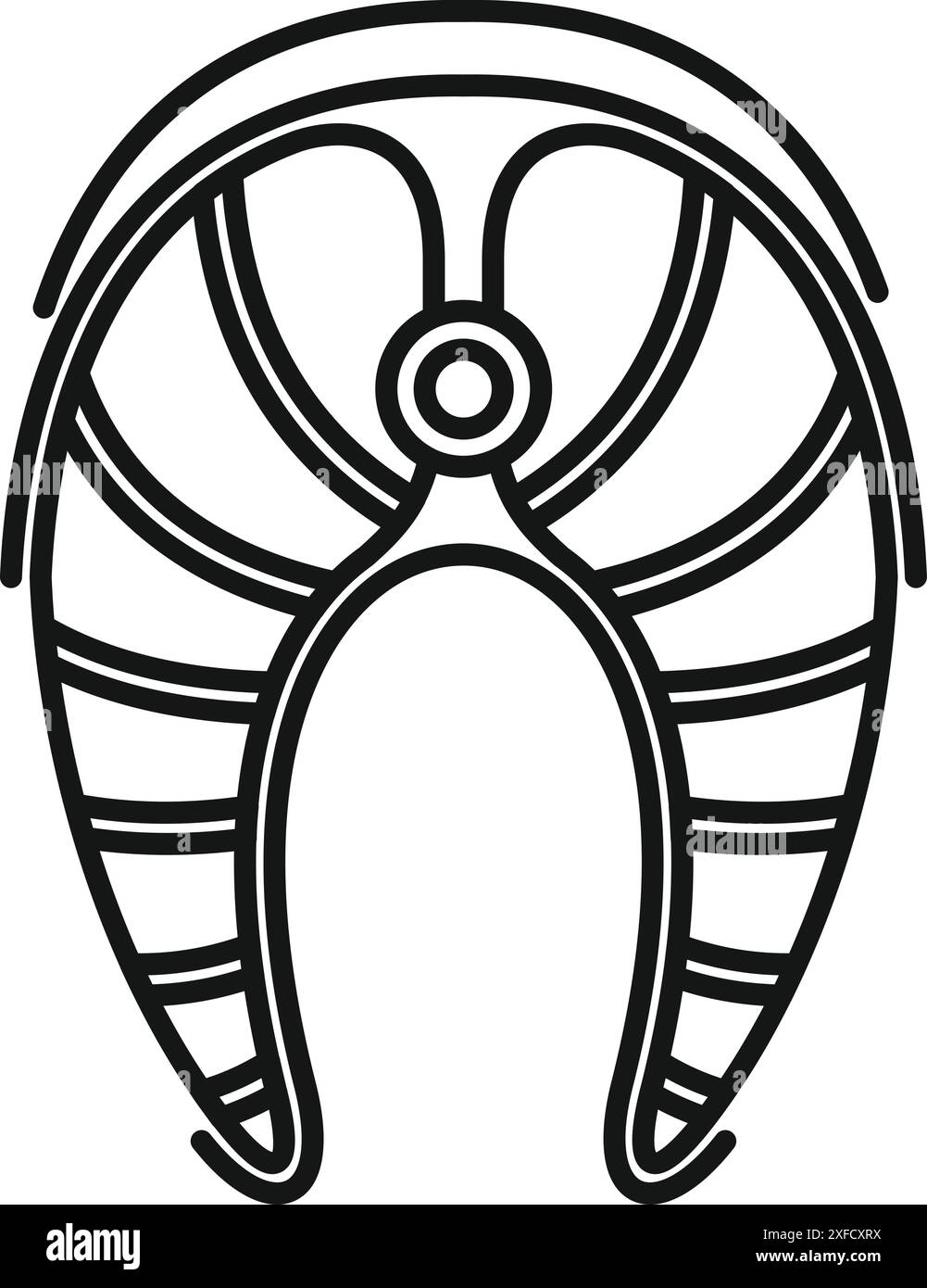 Salmon fish skeleton structure icon illustrating the anatomy of its ...