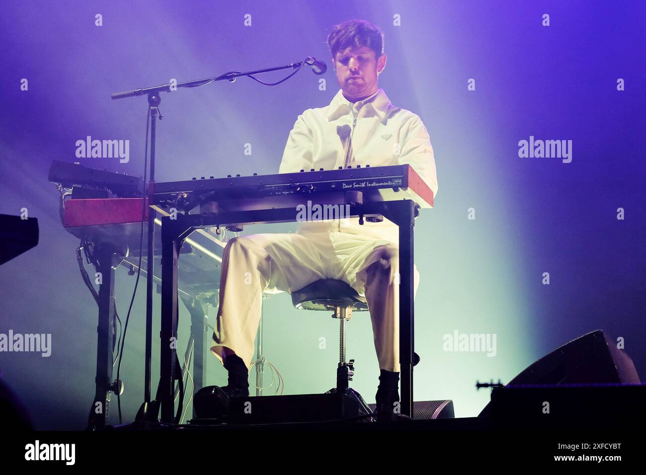 Glastonbury, UK. 30th June, 2024. Grammy award winning vocalist and keyboard player James Blake ...