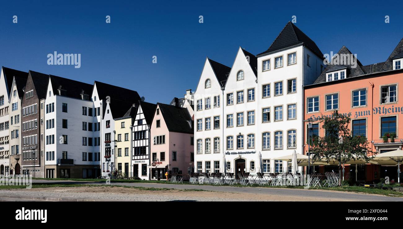 Cologne, Germany June 25 2024: various typical gabled houses on the ...