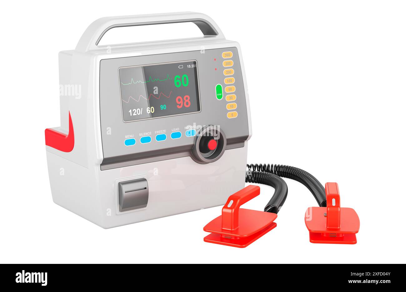 Automated external defibrillator, AED. 3D rendering isolated on white background Stock Photo - Alamy