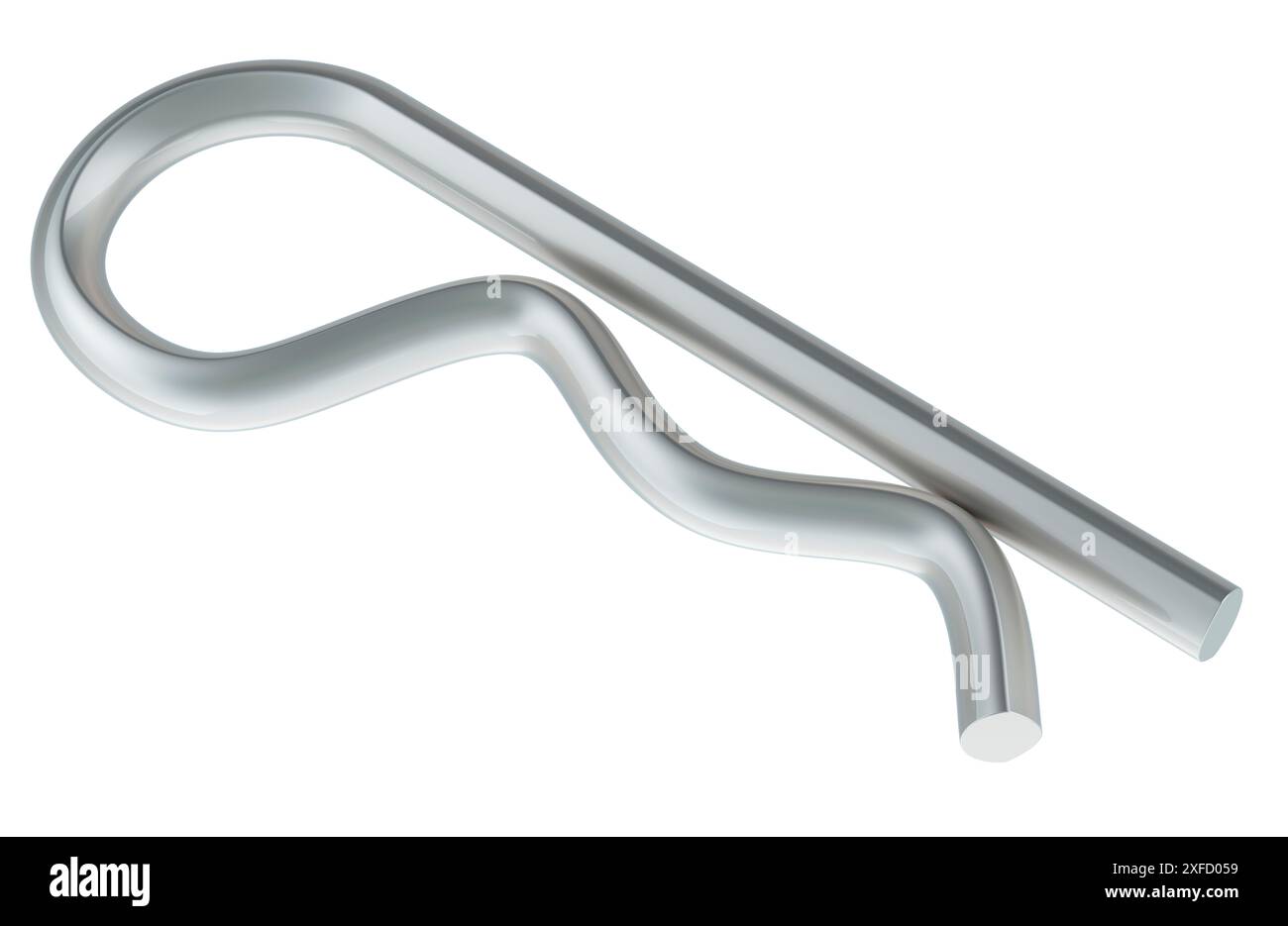 Cotter Pin, R Type Stainless Steel Cotter Pin. 3D rendering isolated on ...