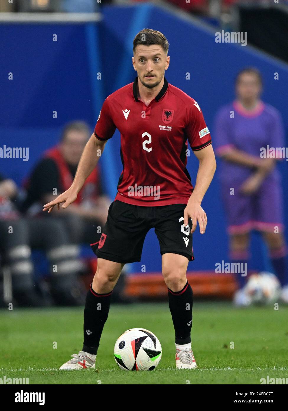 DUSSELDORF - Ivan Balliu of Albania during the UEFA EURO 2024 group B ...