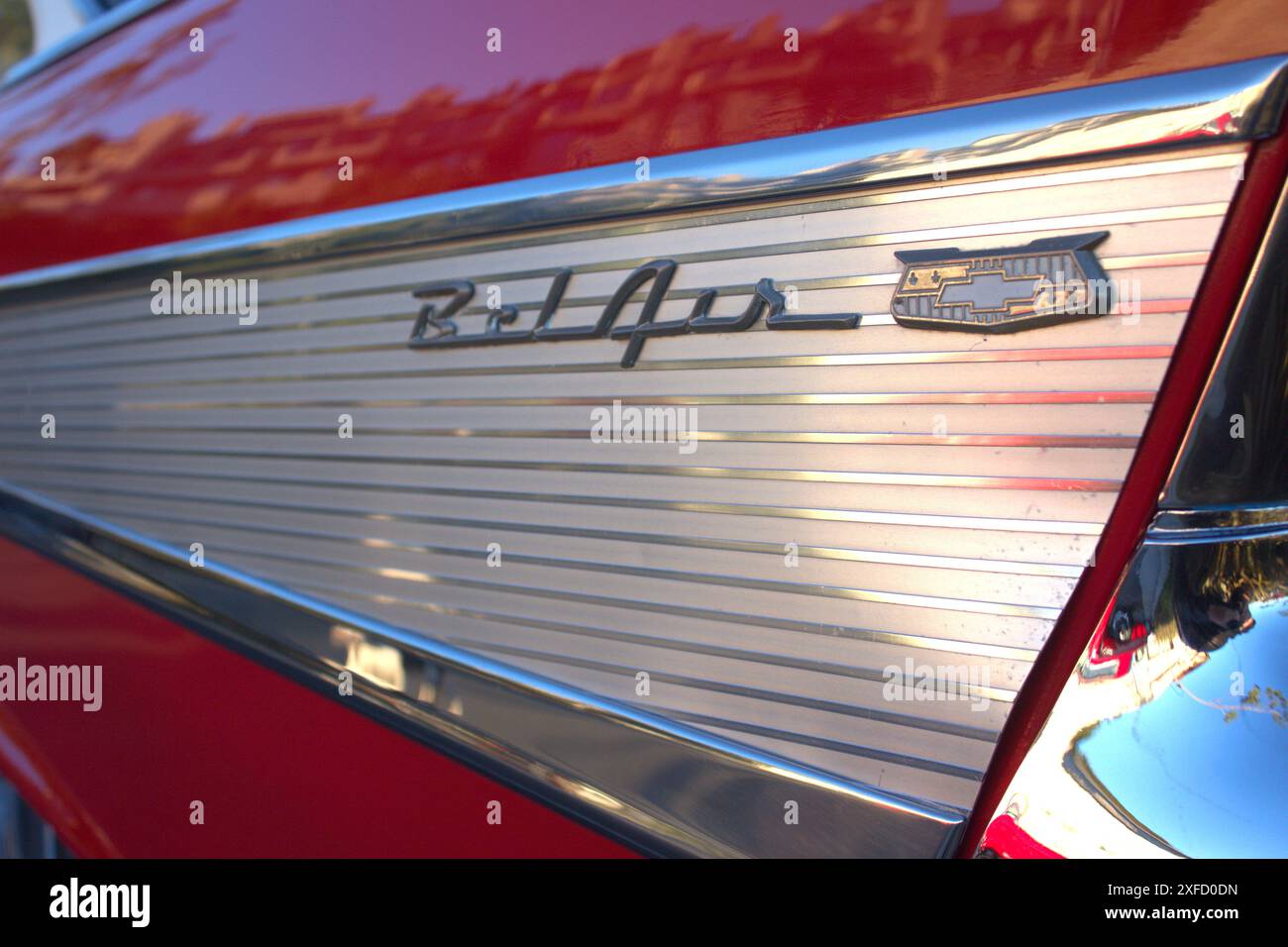 An early morning sunrise highlights the "Bel Air" badge on a ...