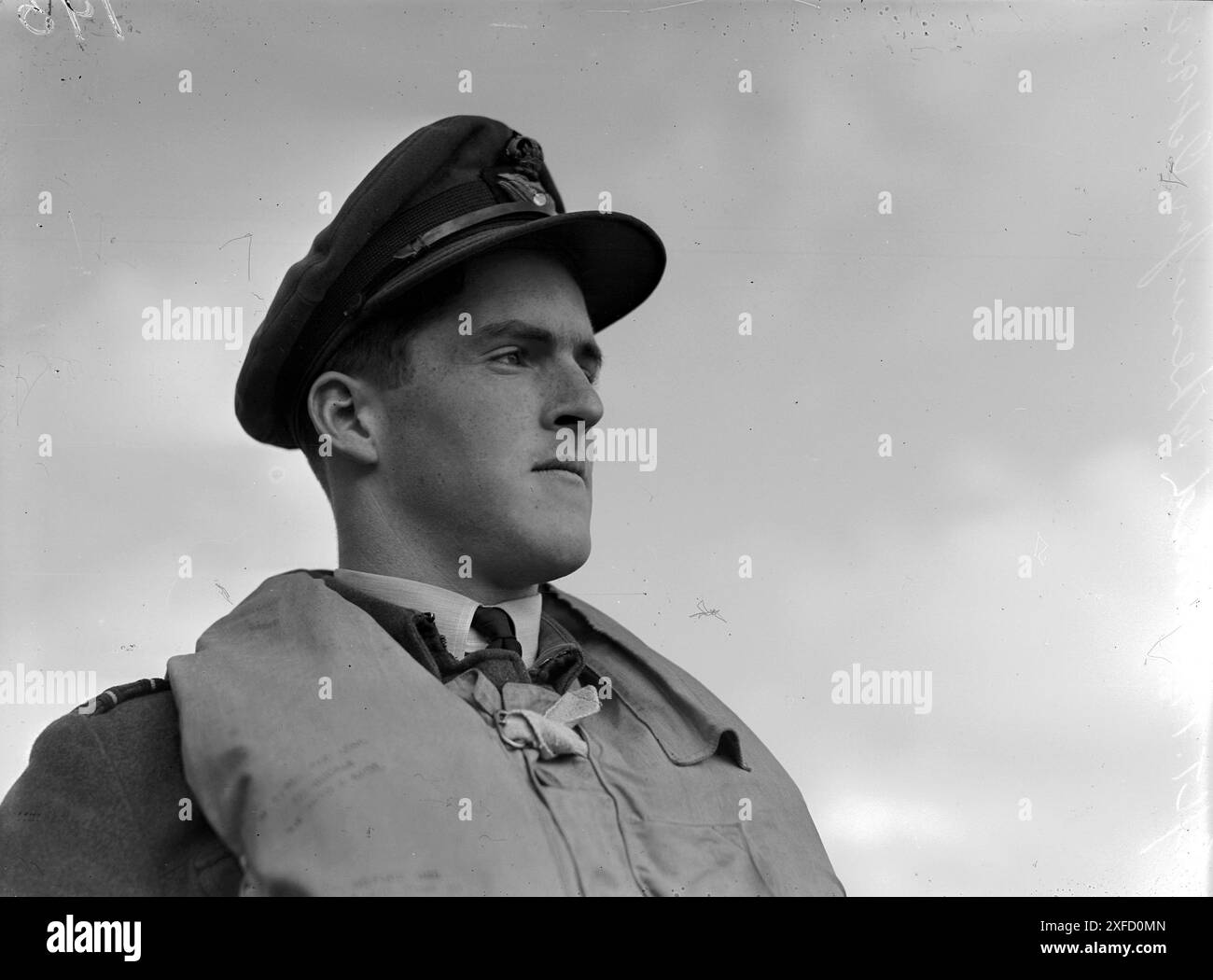 portrait of Flight Lieutenant MJ Herrick DFC, RAF, Commanding Officer ...