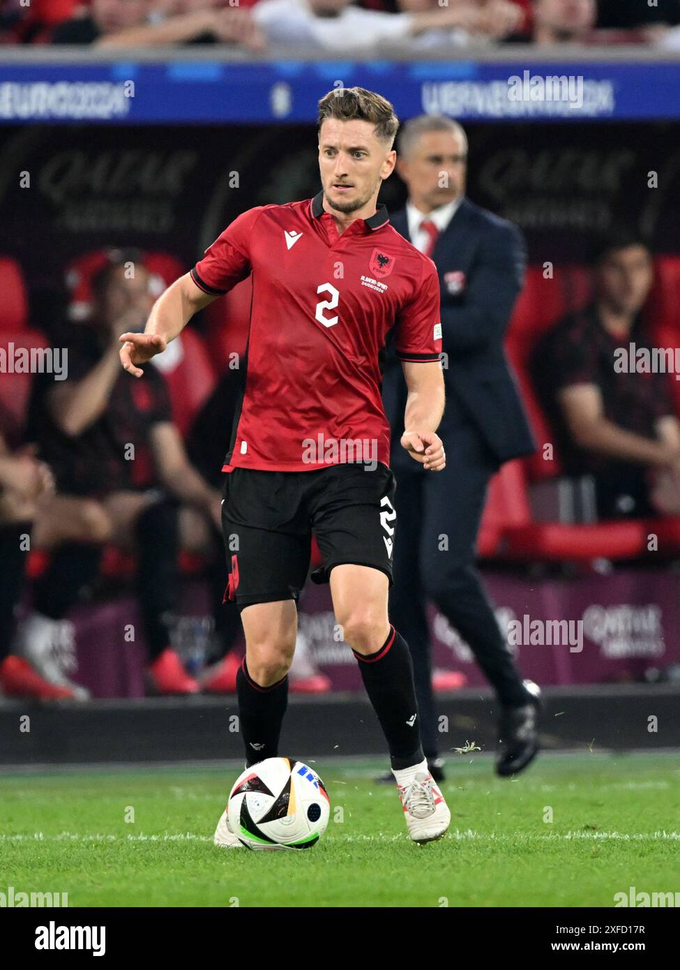 DUSSELDORF - Ivan Balliu of Albania during the UEFA EURO 2024 group B ...