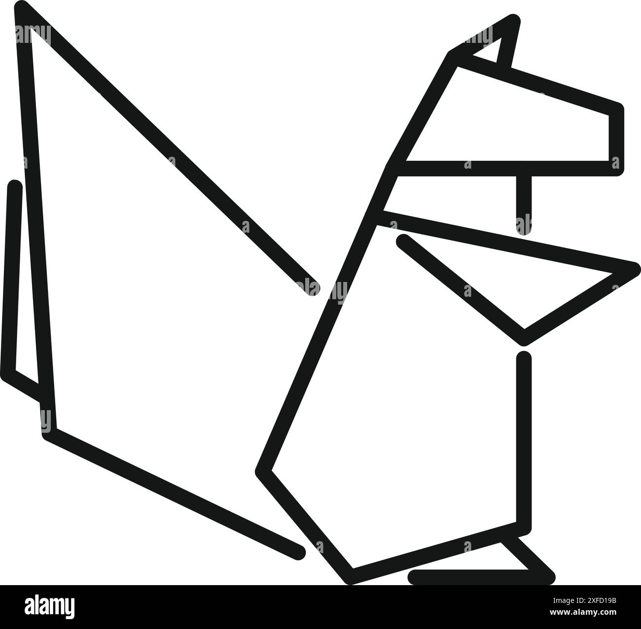 Origami squirrel made with folded paper in a minimalist and geometric ...