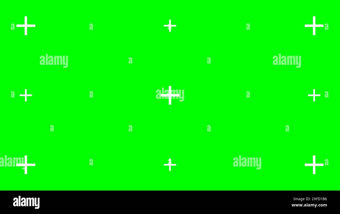 Greenscreen background with white tracking cross marks. Chromakey ...