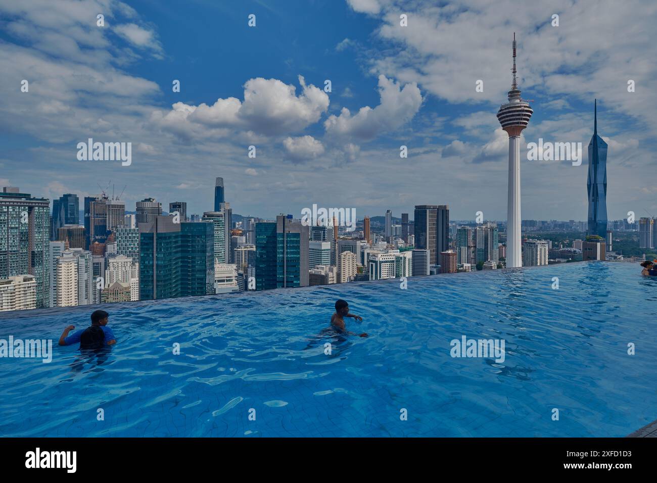 Kuala Lumpur skyline , Malaysia from the infinity rooftop pool at The ...
